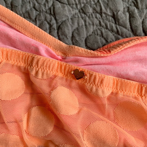 PINK Victoria's Secret | Intimates & Sleepwear | Vs Pink Peach Polka ...